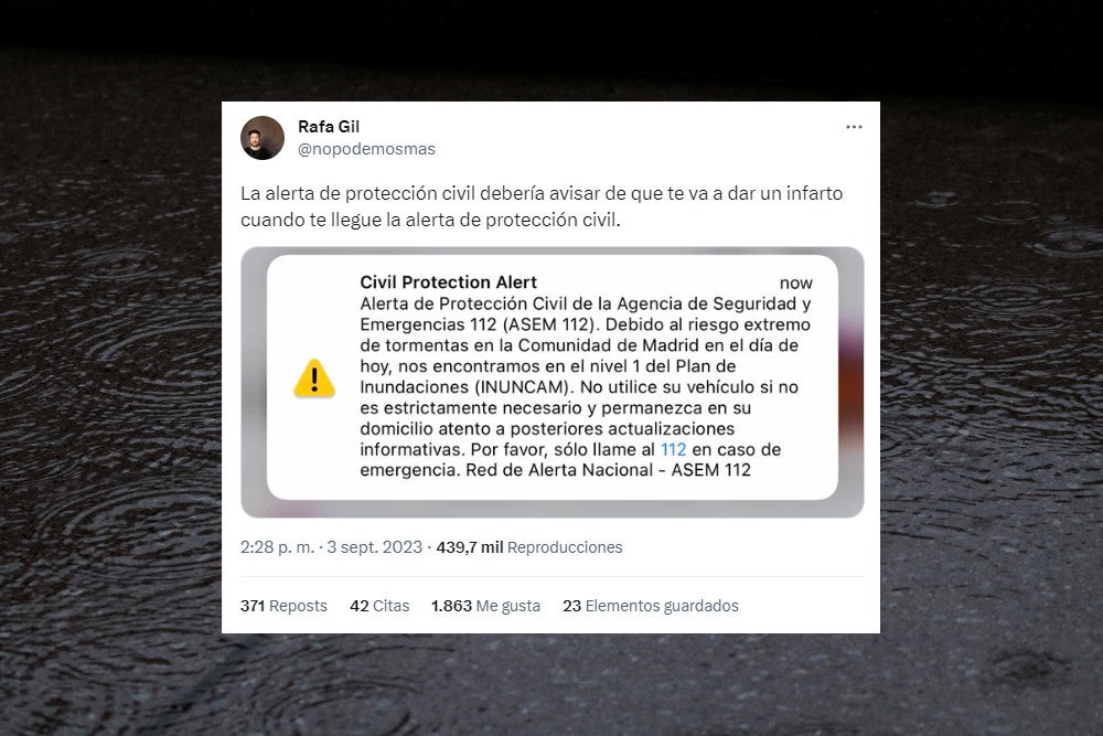 Los mejores memes de la alerta de Protección Civil por la DANA y las ...