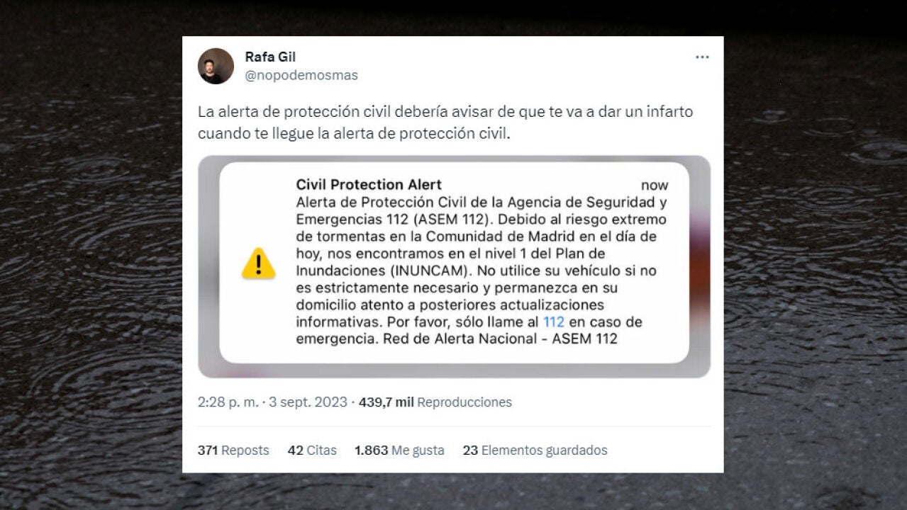 Los mejores memes de la alerta de Protección Civil por la DANA y las ...