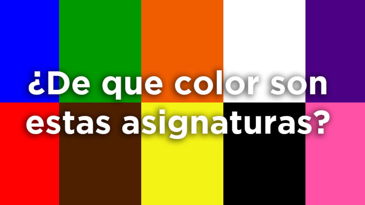 ¿Qué color asocias con estas asignaturas del colegio?