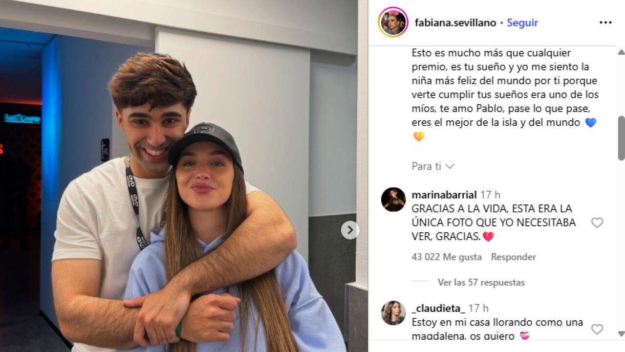 El romántico mensaje de Fabiana Sevillano a Pablo Vera: "Me siento la niña más feliz del mundo"